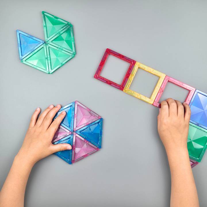 Magnetic Tiles Rainbow 120Pc Set | STEM Educational Toys – Shapes For Kids