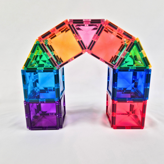 Magnetic Tiles Rainbow 120Pc Set | STEM Educational Toys – Shapes For Kids