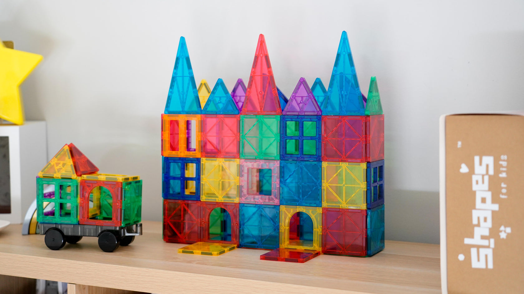 Shapes for Kids 100-Piece Magnetic Tiles | STEM Educational toys ...